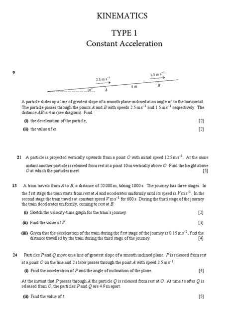 Questions Type Wise Pdf Pdf Acceleration Speed