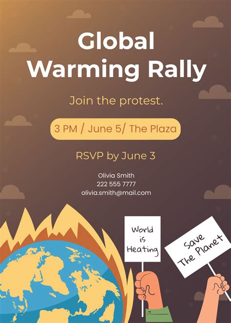 Free Global Warming Invitation Card Template To Edit Online
