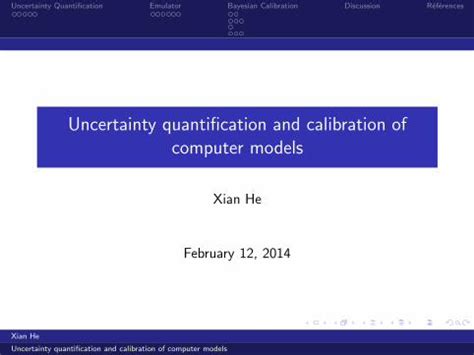 PDF Uncertainty Quantification And Calibration Of Computer Modelshuang Xian Pdf