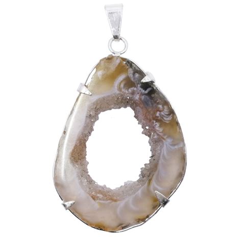 Agate Geode Slice Pendant Scratch Patch