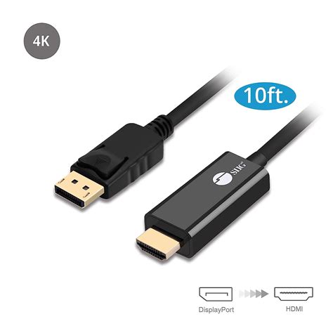 Buy SIIG DisplayPort To HDMI Cable K Hz DP To HDMI Male To Male Adapter HDCP