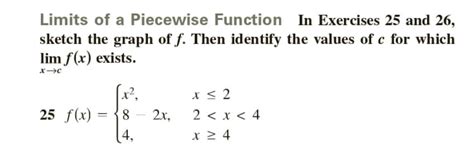 Solved Limits Of ﻿a Piecewise Function In ﻿exercises 25 ﻿and
