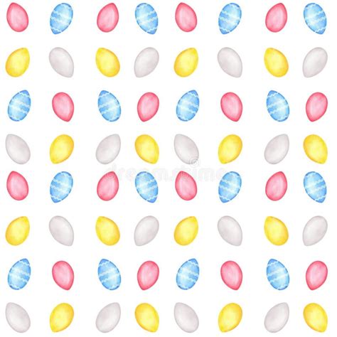 Seamless Pattern With White Yellow Blue And Pink Easter Eggs Easter