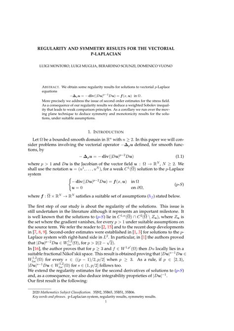 Pdf Regularity And Symmetry Results For The Vectorial P Laplacian