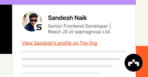 Sandesh Naik Senior Frontend Developer React Js At Sapnagroup Ltd The Org