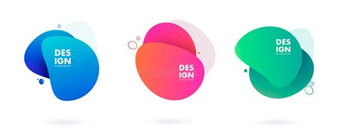 Set Of Abstract Modern Graphic Elements Dynamical Colored Forms And Line Stock Vector