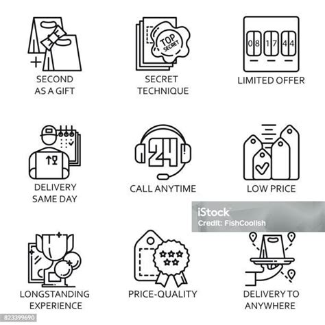 블랙 플랫 라인 벡터 9 아이콘기호 비즈니스 프로세스 및 실시 비즈니스 설정 24시간에 대한 스톡 벡터 아트 및 기타 이미지 24시간 It 지원 가격 Istock