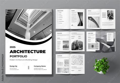 Architecture Portfolio Layout Design Stock Template Adobe Stock