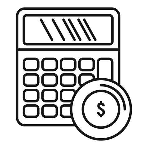 Money Calculator Icon Outline Style 14578429 Vector Art At Vecteezy