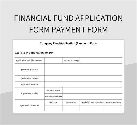 Free Financial Fund Application Form Payment Form Templates For Google