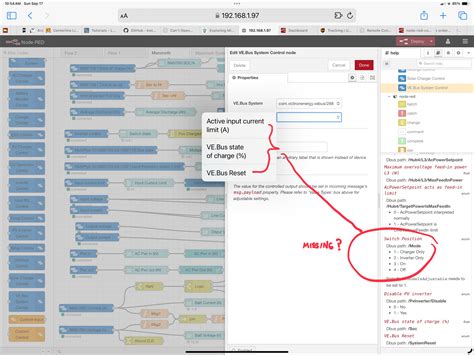 VE Bus System Control Node Red VictronEnergy
