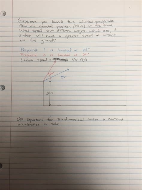 solved suppose you launch two identical projectiles from an