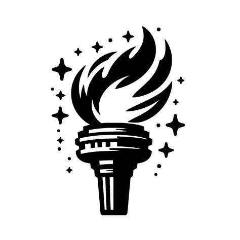 A Minimalist Illustration Of A Stylized Black Torch With A Flaming Top