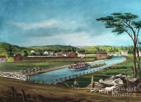 Illustration Of Scene On Erie Canal By Bettmann