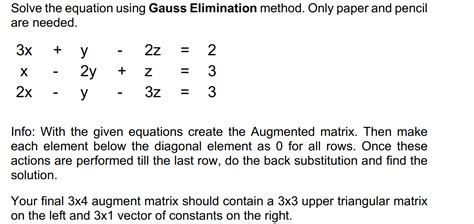 solved solve the equation using gauss elimination method