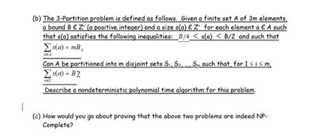 solved b the 3 partition problem is defined as follows