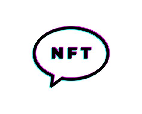 Flat NFT Glitch Message Bubble Isolated Icon Silhouette NFT Symbol With Message Bubble In