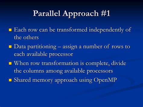 ppt a parallel implementation of the discrete wavelet transform for