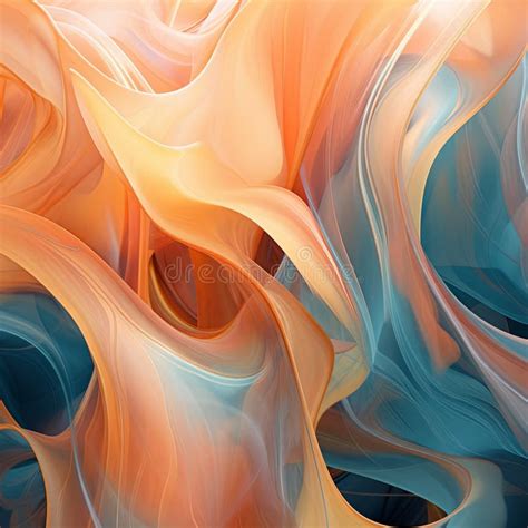 Vibrant Glowing Translucent Waves In Blue And Orange Tones Stock Image
