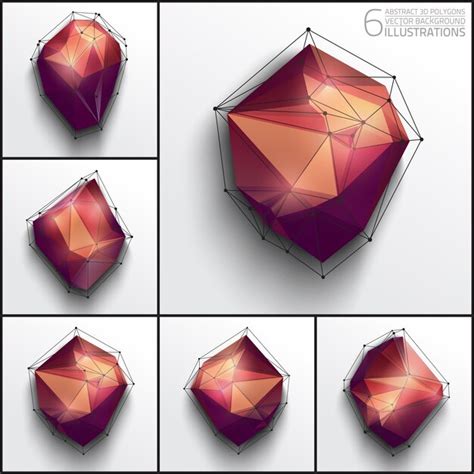 Premium Vector Polygonal Abstract Shapes Vector Set