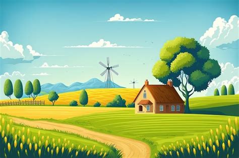Premium Ai Image A Field Backdrop And A Landscape