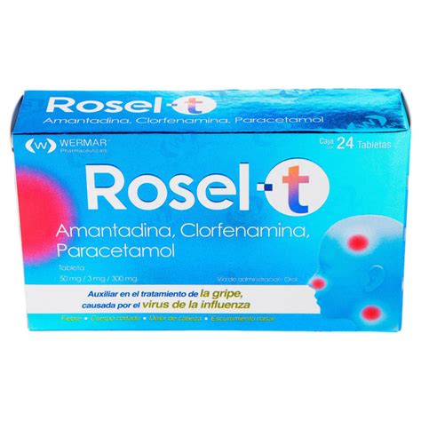 Rosel T 50mg3300mg Con 24 Tabletas Amantadinaclorfenaminaparaceta