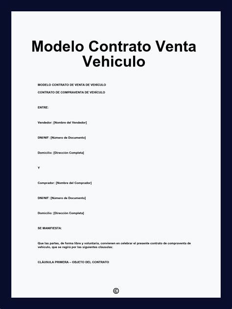 Modelo Contrato Venta Vehiculo