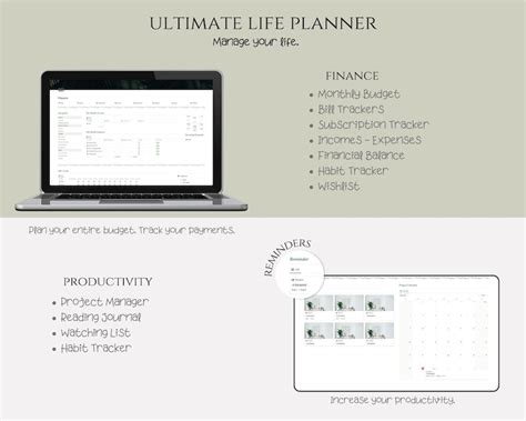 Notion Template Life Planner Notion Life Planner Template Adhd Notion Dashboard All In One