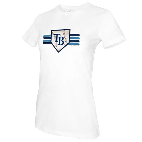 Womens Tampa Bay Rays Tiny Turnip White Base Stripe T Shirt