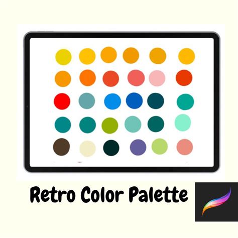 Retro Color Palette Vintage Color Palette Color Palette Procreate 70s Swatches 30