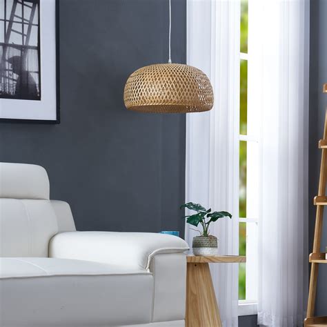 Lindby Hängeleuchte Jadwiga, Ø 45 cm, Bambus, E27 | Lampenwelt.de