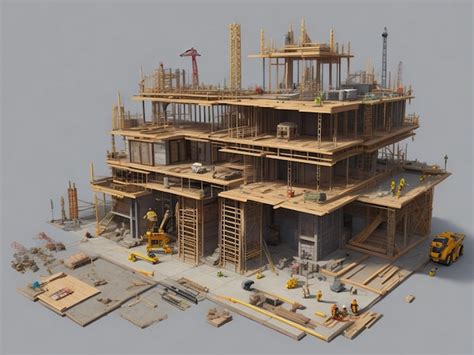 Premium Photo Blueprints Safety Helmet And Computer In Construction Site