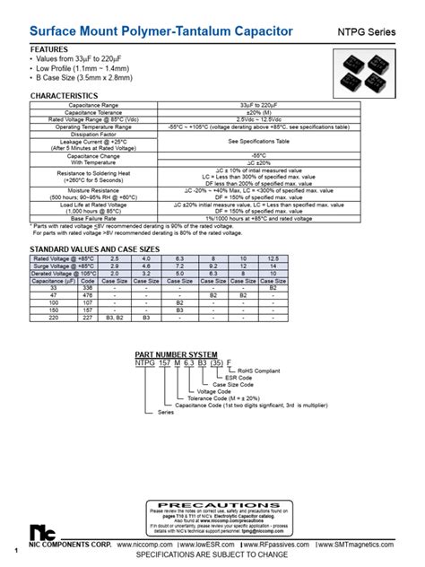 Tantalum Polymer Capacitors Code Pdf Capacitor Capacitance