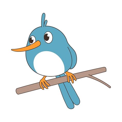 Un Pájaro Está En Una Rama Vector Premium