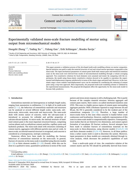Pdf Experimentally Validated Meso Scale Fracture Modelling Of Mortar