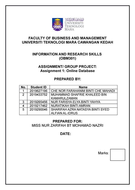 Assignment Online Database Obm301 2 Office Management And Technology