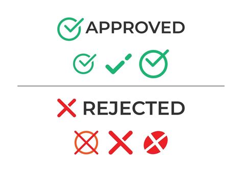 Approved Rejected Sign Icon Set 17640473 Vector Art At Vecteezy