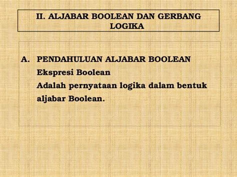 Ppt Aljabar Boolean Dan Gerbang Logika