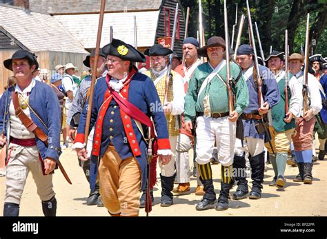 Minutemen Costumed American Revolutionary War 1770s Era Re