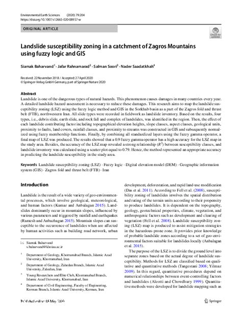 Pdf Landslide Susceptibility Zoning In A Catchment Of Zagros