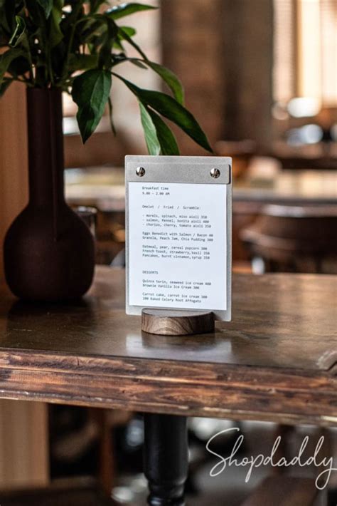 Table Stand Menu Holder Wedding Signs Board Wood Store Display Restaurant Table Tents Menu