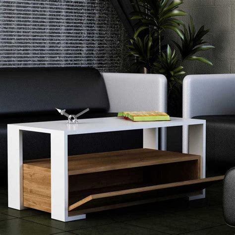 Balinav2 Table Basse Noyer Blanc 11060 Promosn