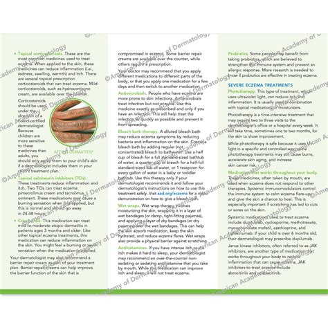 Eczema Atopic Dermatitis Pamphlet Aad Shop