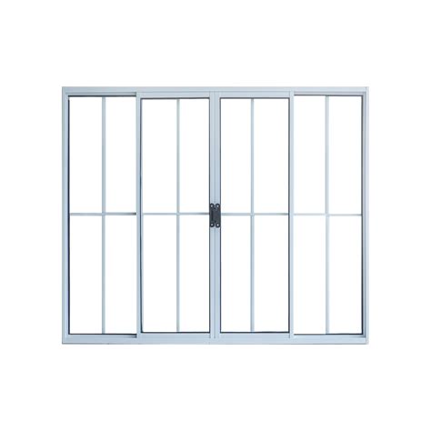 Janela De Alumínio De Correr 4 Folhas 100x150cm Com Grade E Vidro 3mm