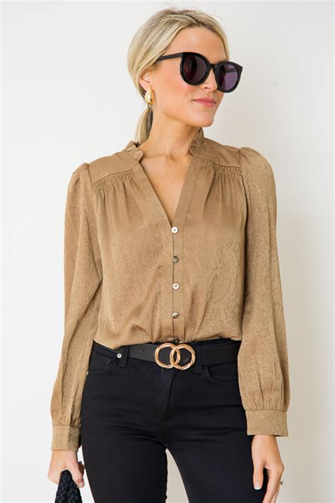 Bronze Tonal Button Top Sale The Blue Door Boutique