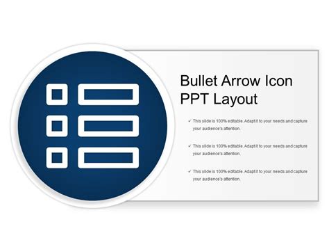 Bullet Arrow Icon Ppt Layout PowerPoint Slide Presentation Sample Slide PPT Template