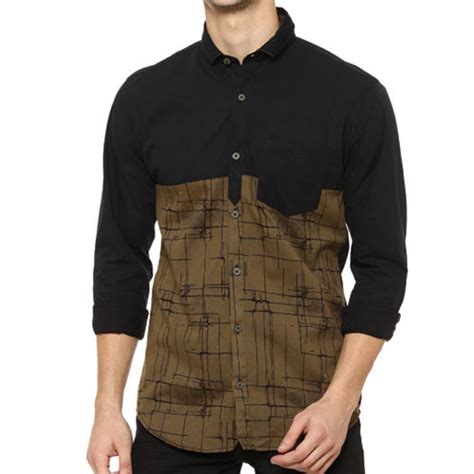 Fancy Colour Block Shirt Collar Style Button Down At Best Price In