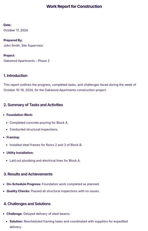 5 Work Report Examples To Download