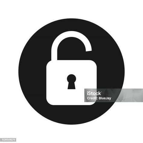 자물쇠 열린 아이콘 편평한 검정 둥근 단추 벡터 일러스트 검은색에 대한 스톡 벡터 아트 및 기타 이미지 검은색 자물쇠 열기 0명 Istock