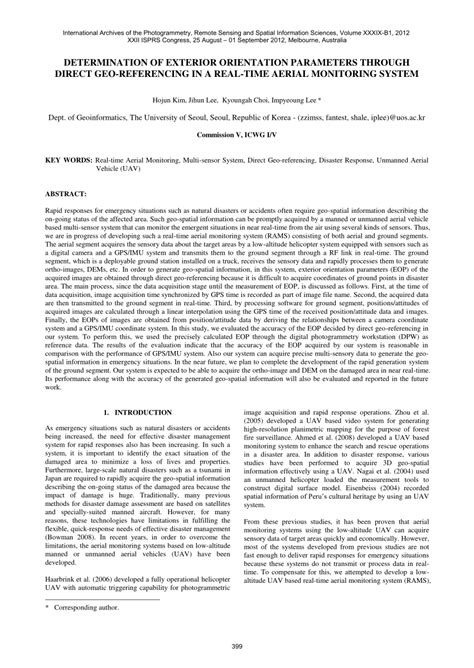 Pdf Determination Of Exterior Orientation Parameters Through Direct